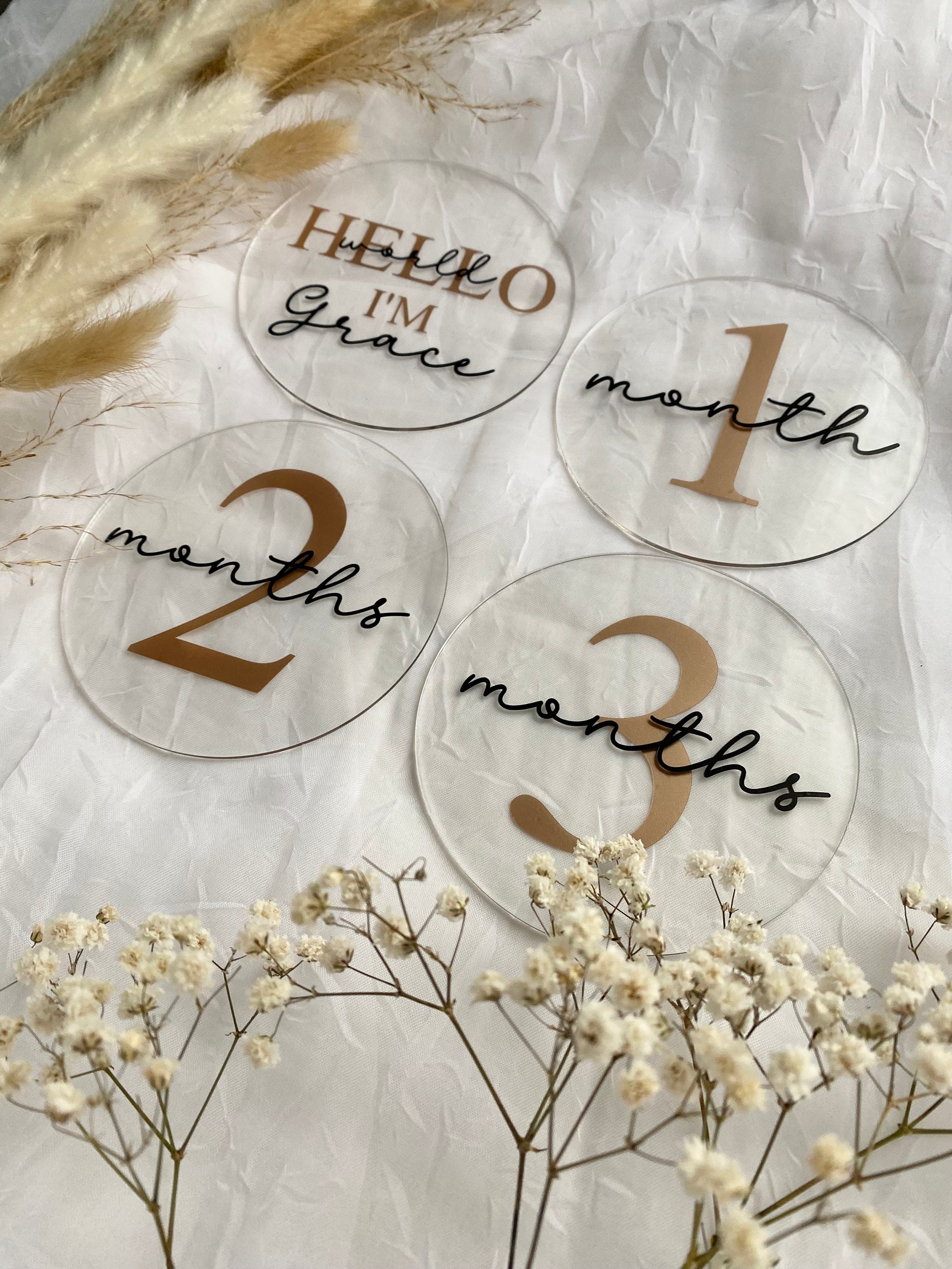Custom Acrylic Baby Monthly Milestone for Photo Prop Baby Milestone ...