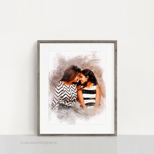 Mothers Day Personalized Watercolor Painting From Photo Gift for Mom ...