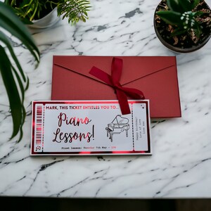 Piano Lessons, Keyboard, Music Lessons Any Personalised Foil Ticket ...