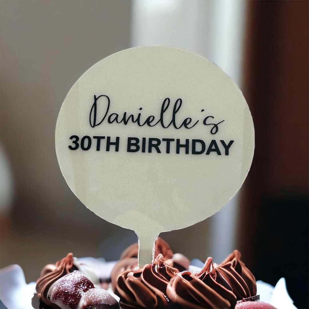 Personalised Birthday Cake Topper Custom Cupcake Paddle Decor - Any ...