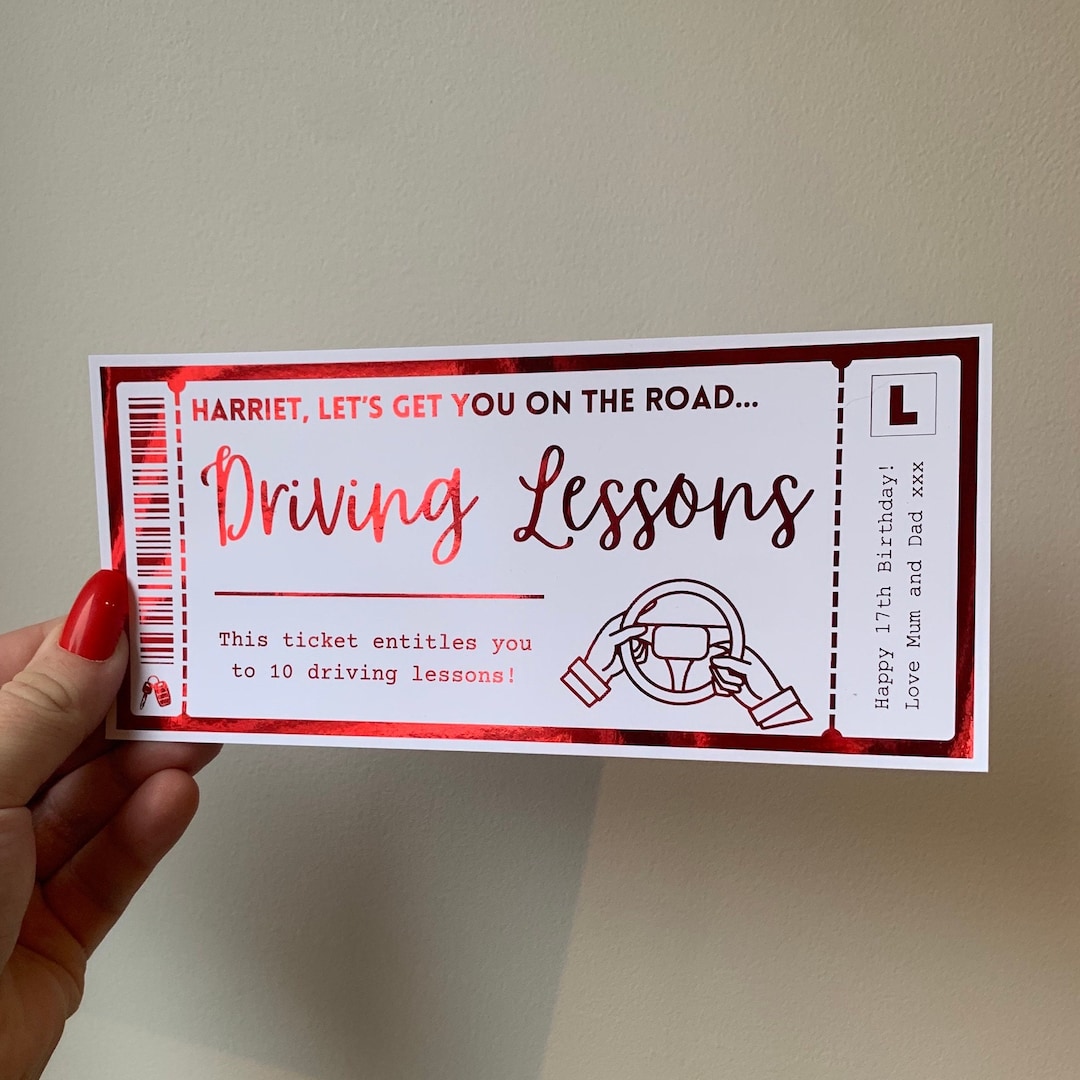 Driving Lessons, Learner Any Personalised Foil Ticket, Holiday Boarding ...