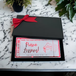 Piano Lessons, Keyboard, Music Lessons Any Personalised Foil Ticket ...