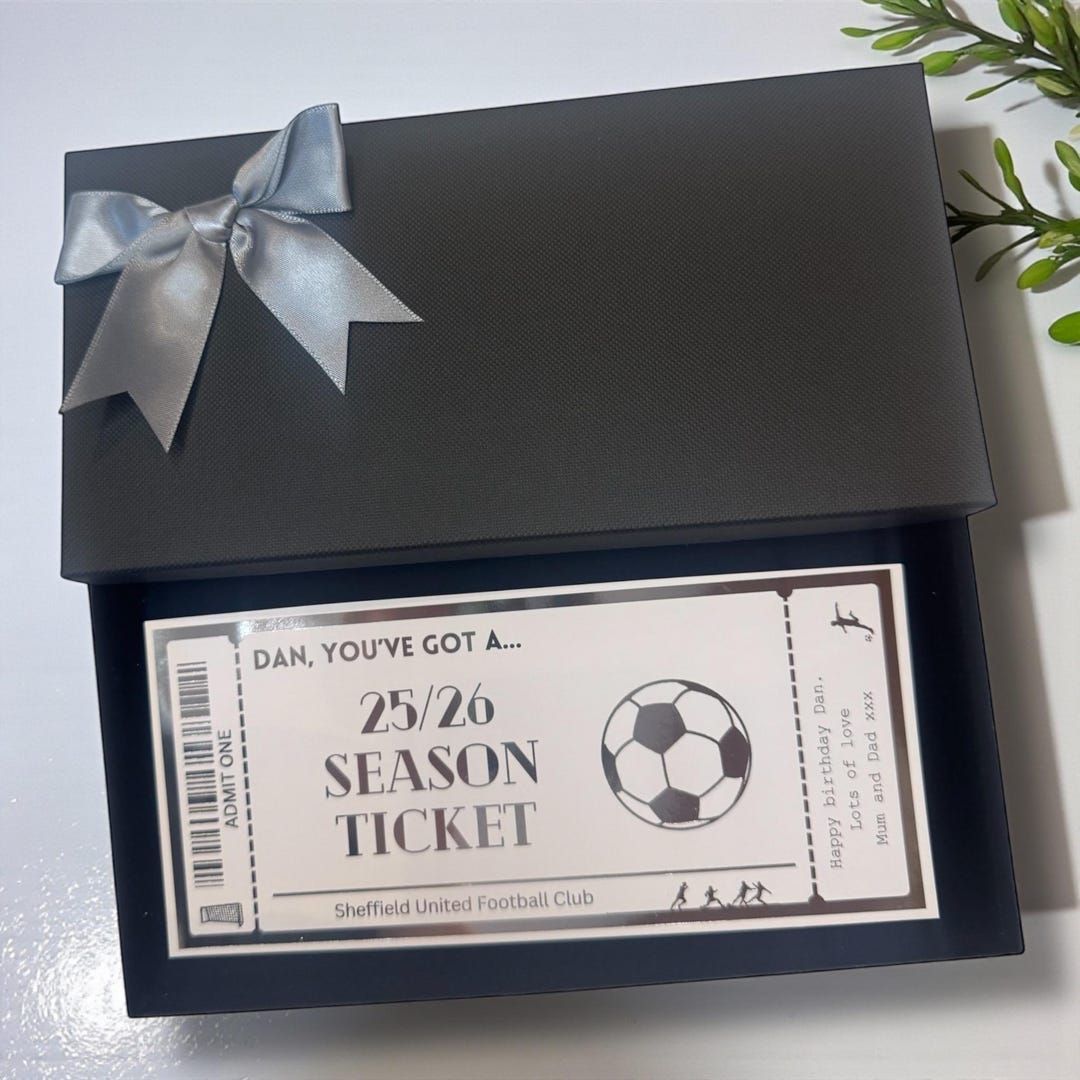 Football Season Ticket, Sports Voucher, Any Personalised Foil Ticket ...