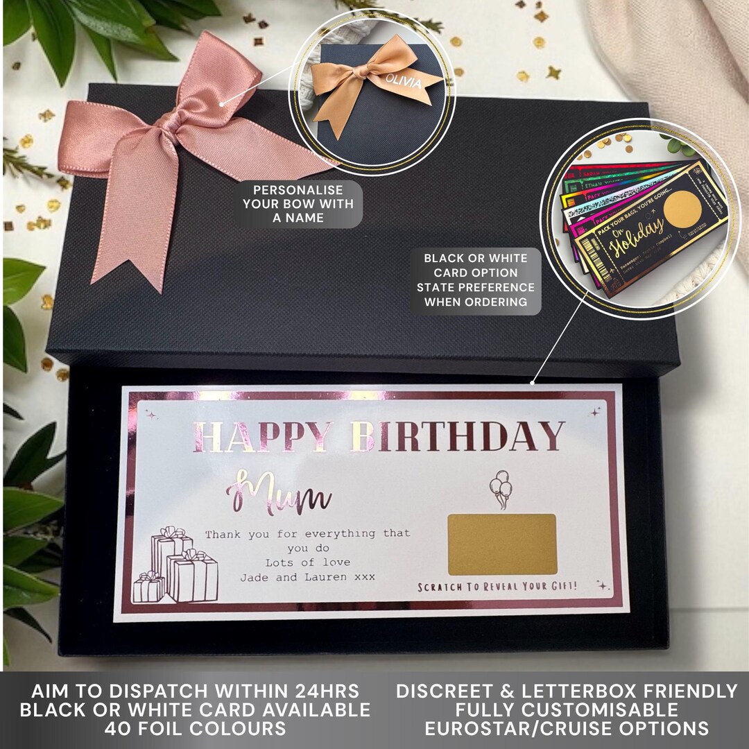 Scratch Card Gift Money Voucher, Mum Mom Birthday, Any Personalised ...