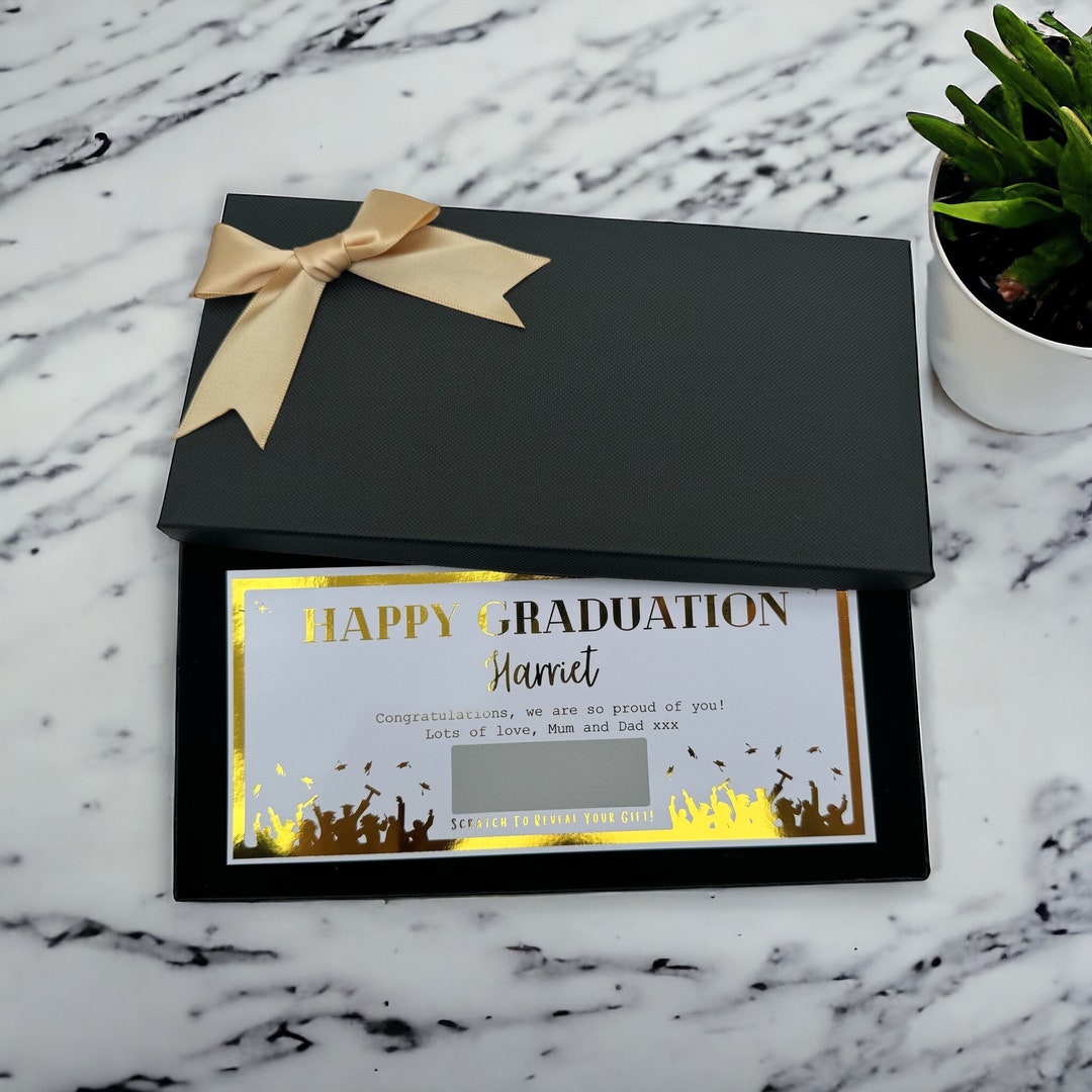 Graduation Gift Money Scratch Voucher, Any Personalised Foil Ticket ...