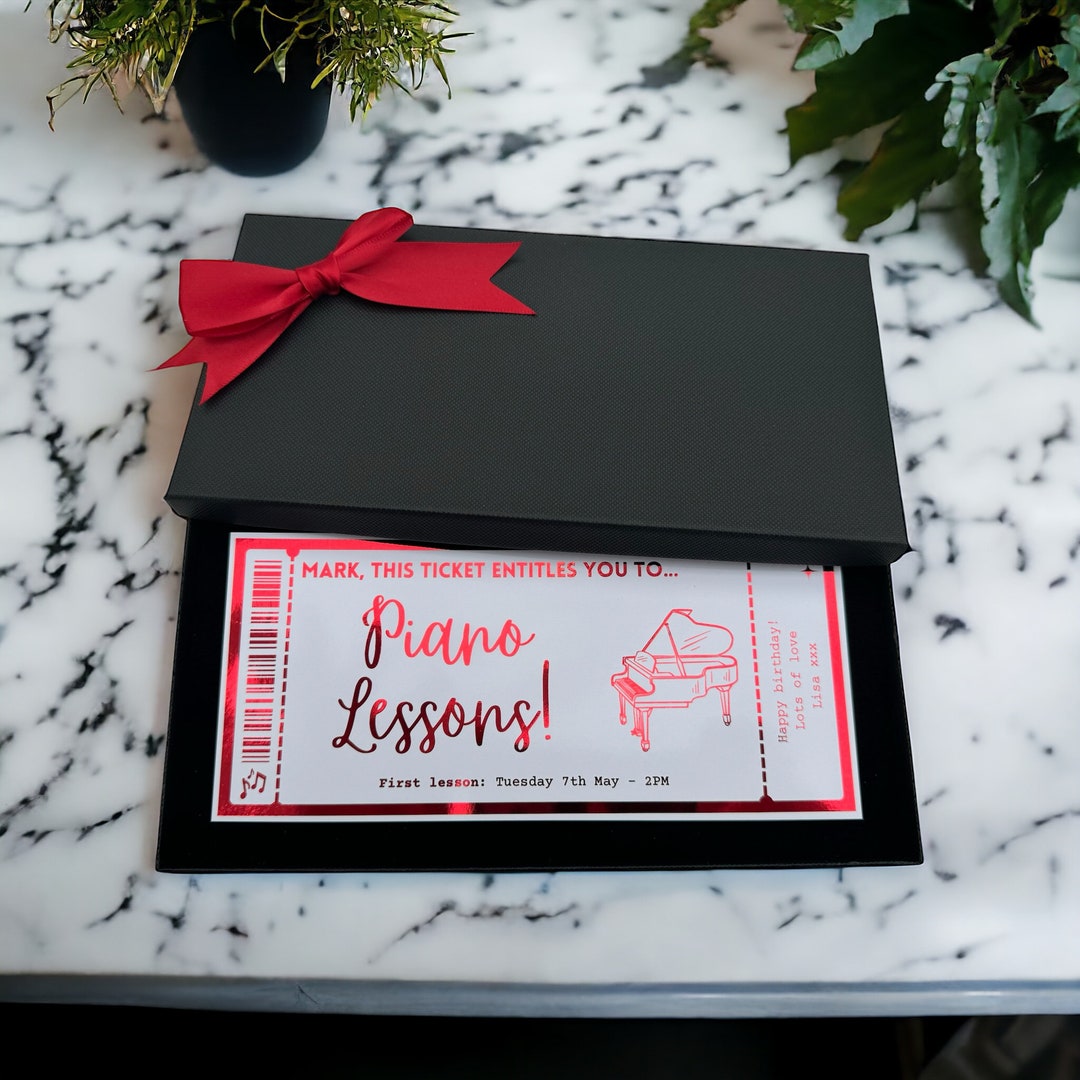 Piano Lessons, Keyboard, Music Lessons Any Personalised Foil Ticket ...