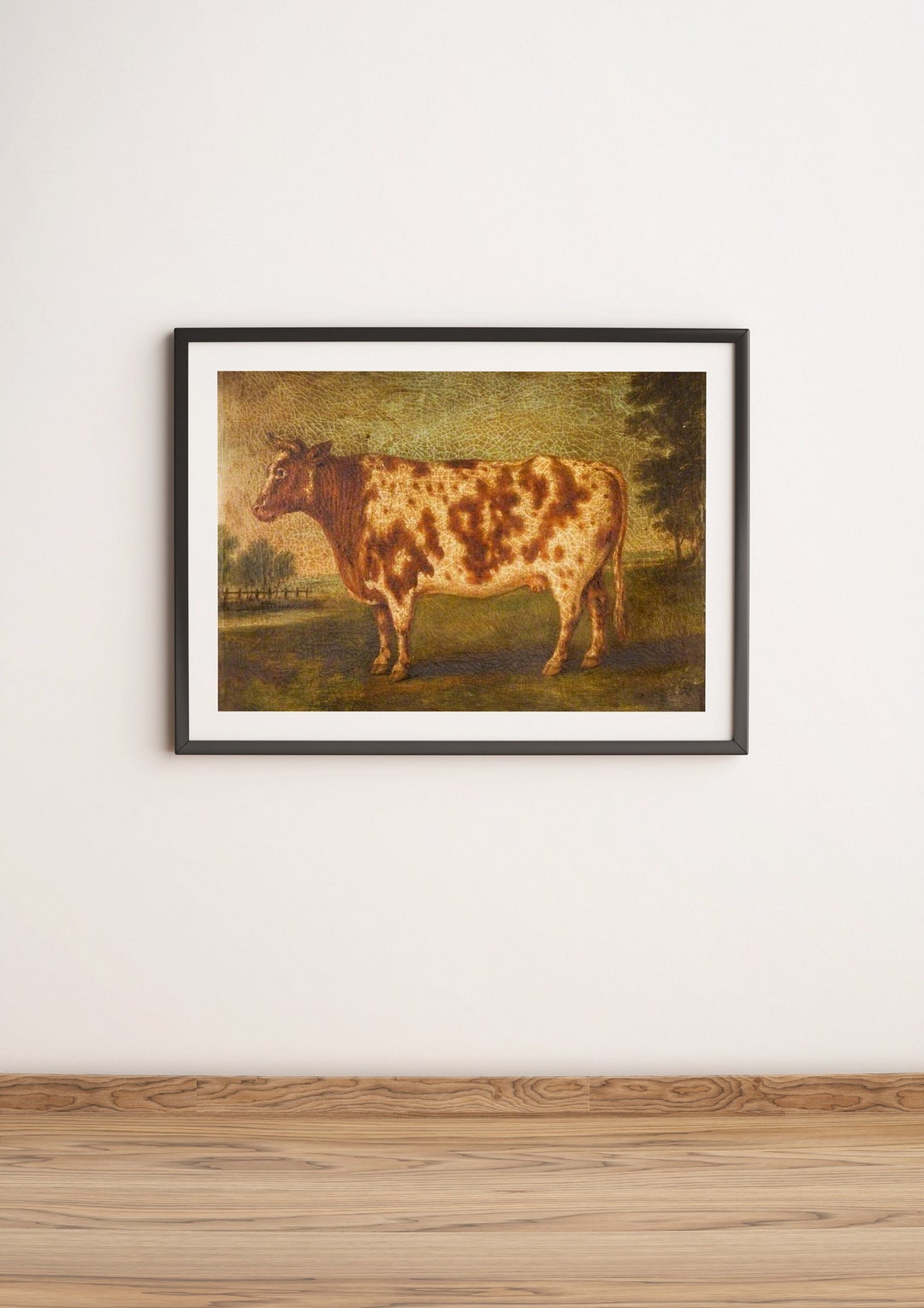 Big Cow | Vintage Prized Cow Painting | Printable - Etsy