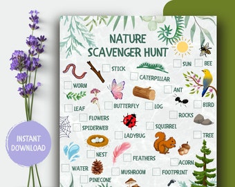 Printable Nature Scavenger Hunt Outdoor Scavenger Hunt Game Printable ...