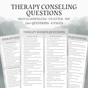 Therapy Session Questions I Therapy Counseling Notes Template I Therapy ...
