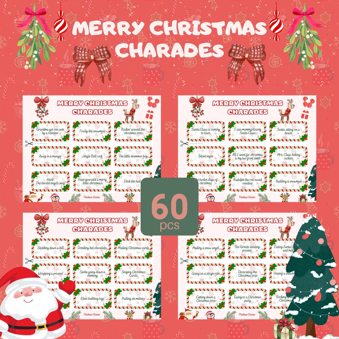 Christmas Charades Christmas Day Games Christmas Activity for Kids and ...