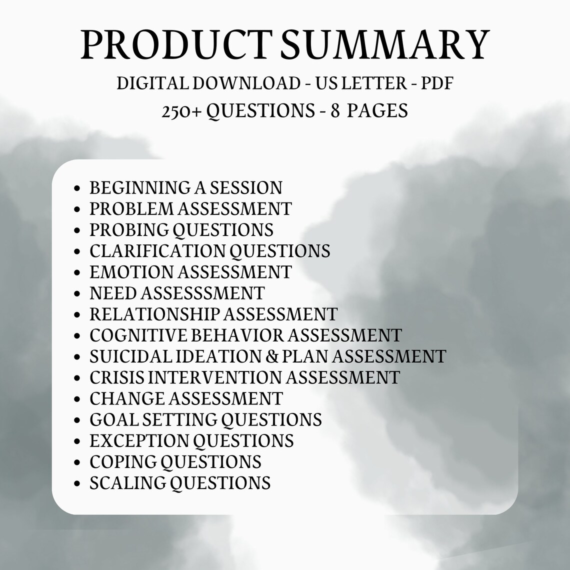 Therapy Session Questions I Therapy Counseling Notes Template I Therapy ...
