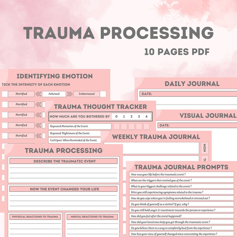Trauma Processing Journal, Daily Thought Processing Tracker for Self ...