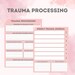 Trauma Processing Journal, Daily Thought Processing Tracker for Self ...