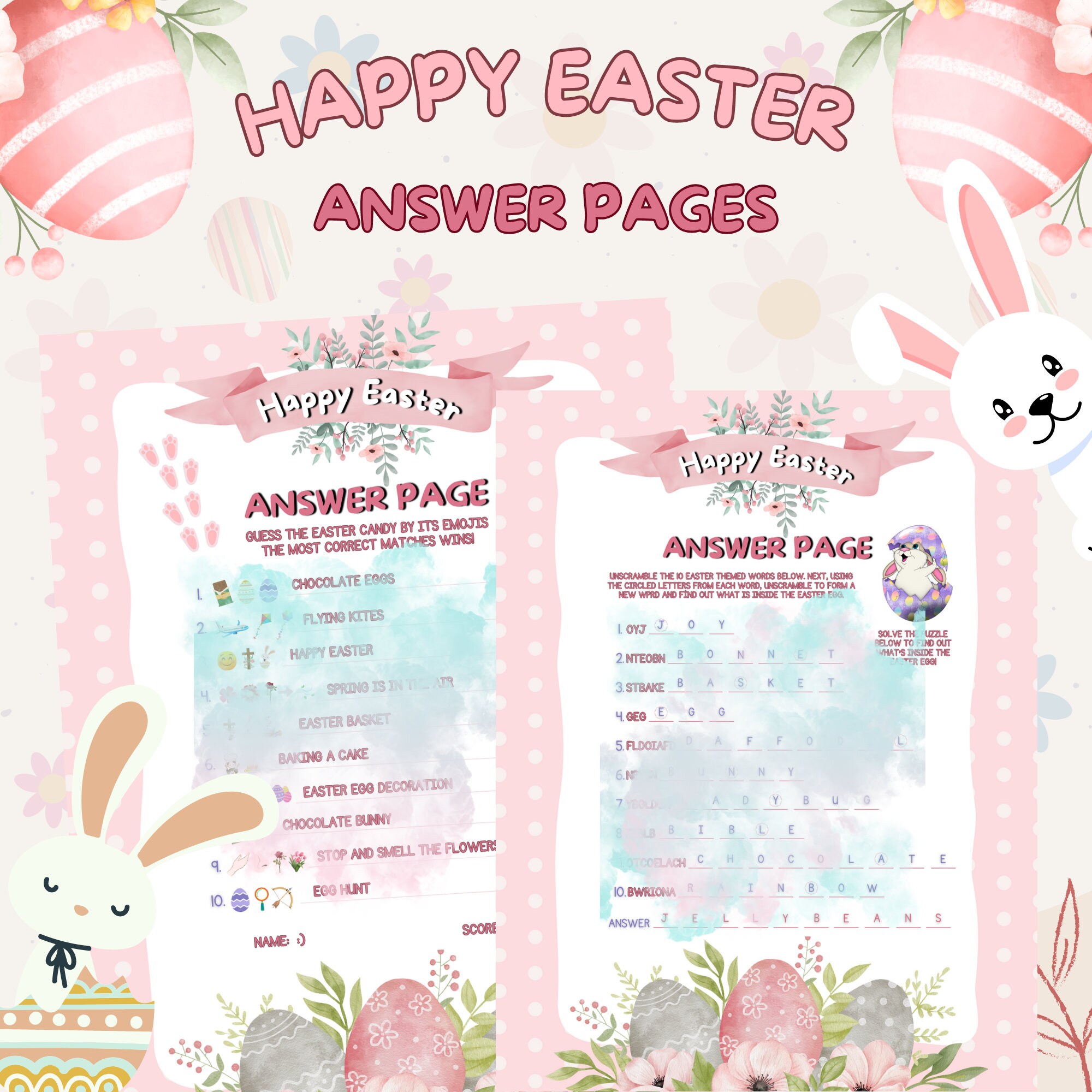Happy Easter Emoji & Word Jumble Games I Fun Easter Games I Printable ...