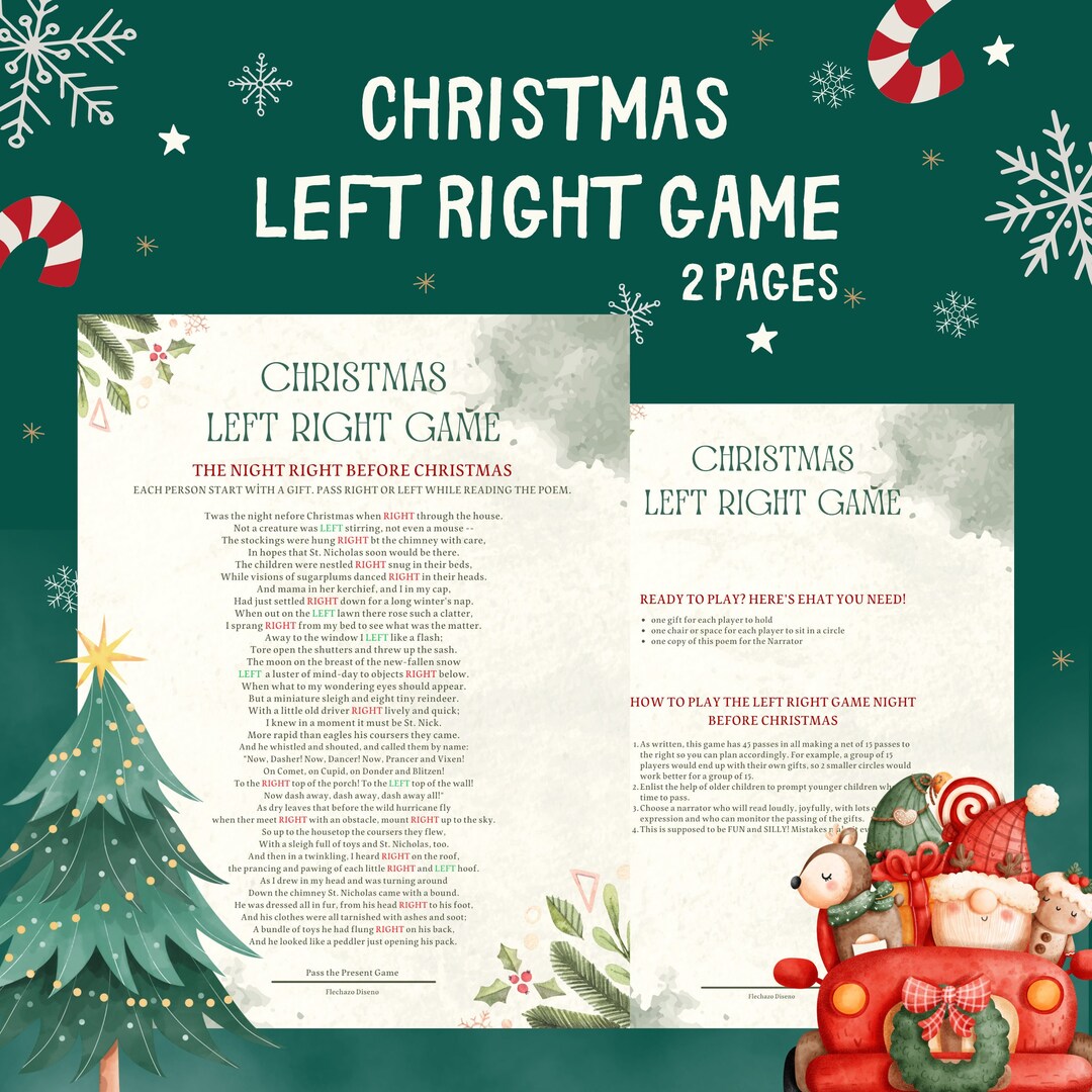 Left Right Christmas Game Christmas Pass the Prize Right Left Game ...