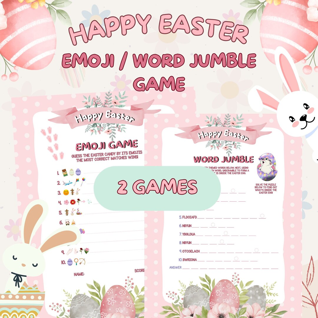 Happy Easter Emoji & Word Jumble Games I Fun Easter Games I Printable ...