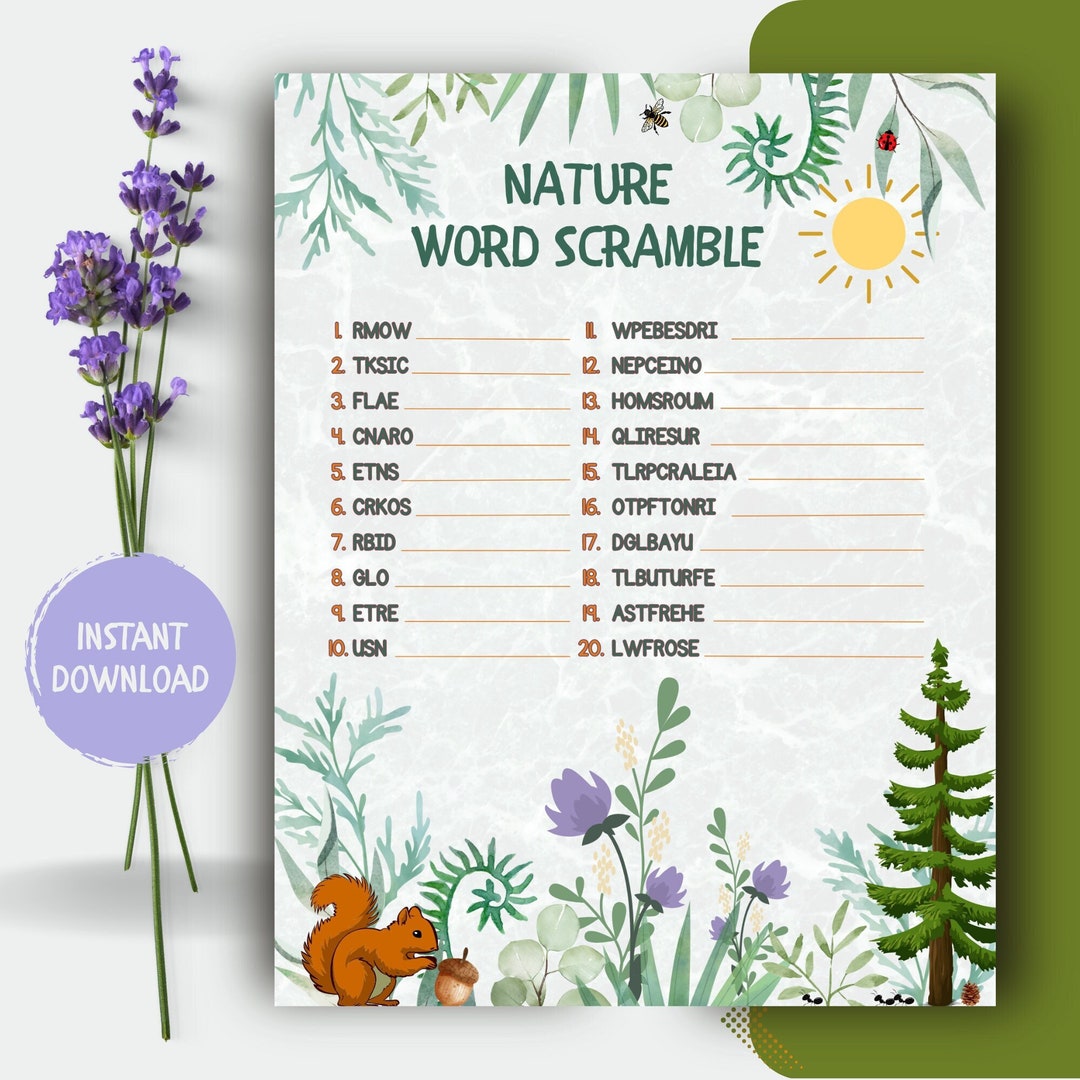Nature Word Scramble I Outdoor Nature Game I Family Game I Kids ...