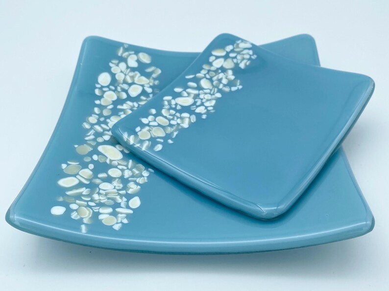 Hand Made Fused Art Glass Square Dishes | Beautiful Gift | Size and ...