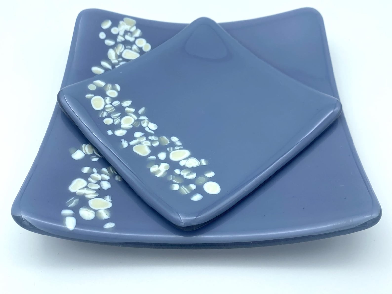 Hand Made Fused Art Glass Square Dishes | Beautiful Gift | Size and ...