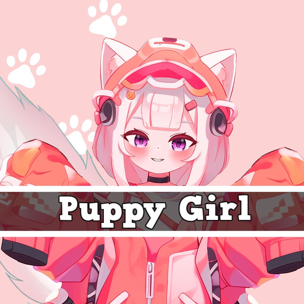Puppy Girl Vtuber Avatar 2d Live 2d With 5 Expressions iPhone Traking ...