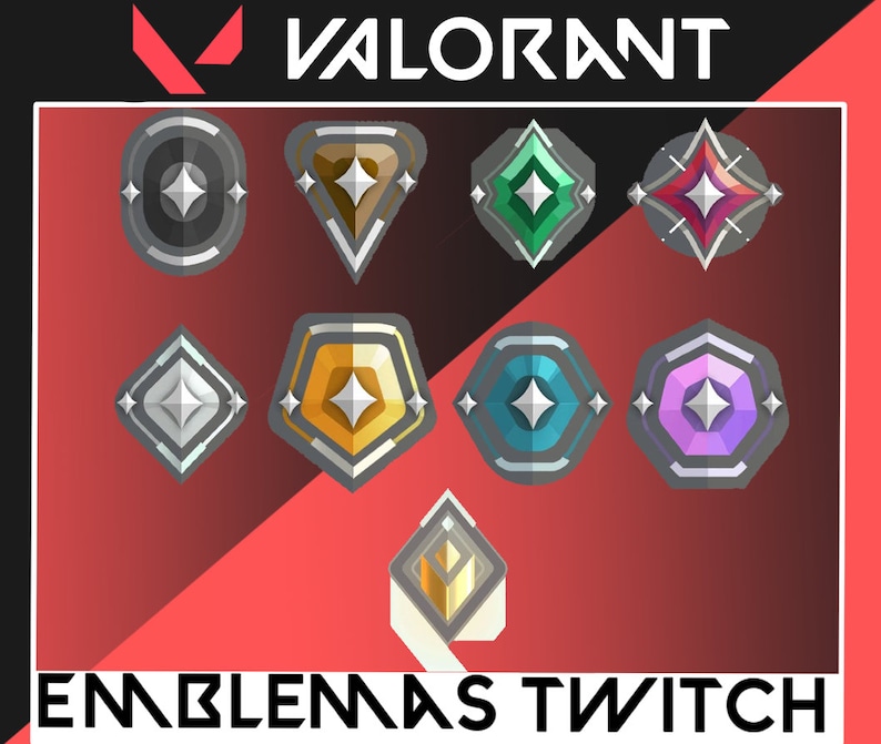 Valorant Badges/ Valorant Emblems Ranking Ranks Ranked Sub Bits Badgets ...
