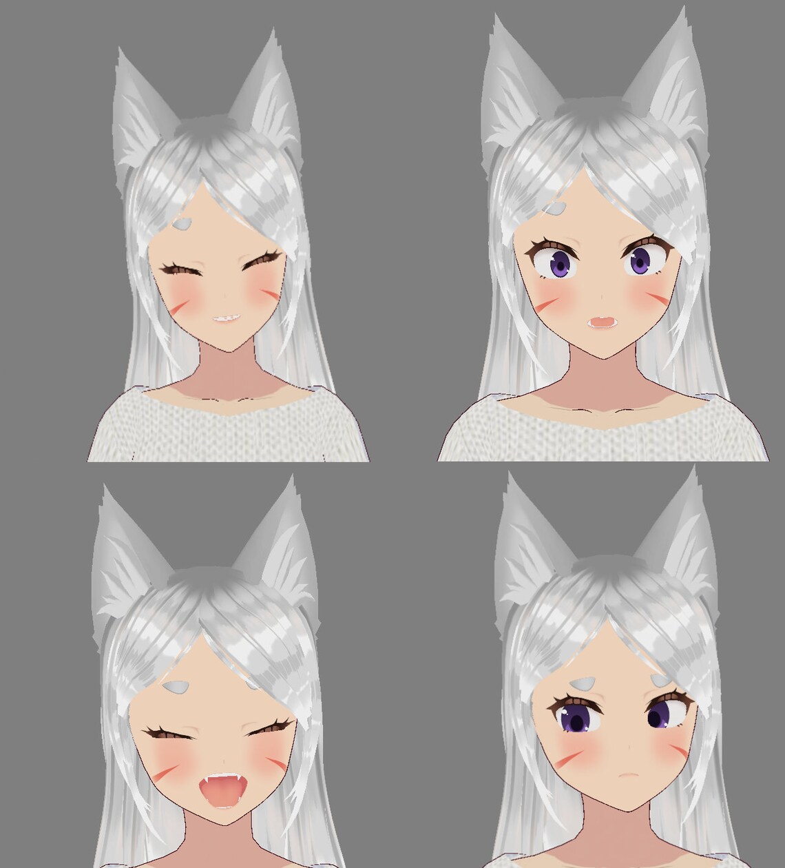 Fox Vtuber Oc Twitch Avatar 3d for Vtubers With 4 Expressions - Etsy