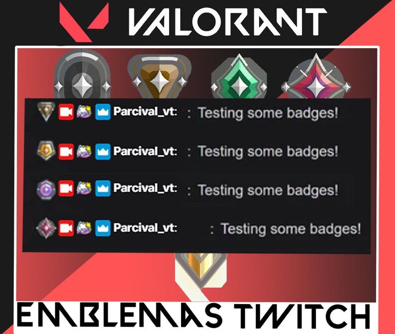 Badges Valorant/ Emblèmes Valorant Classement Rangs Classés Sub Bits ...