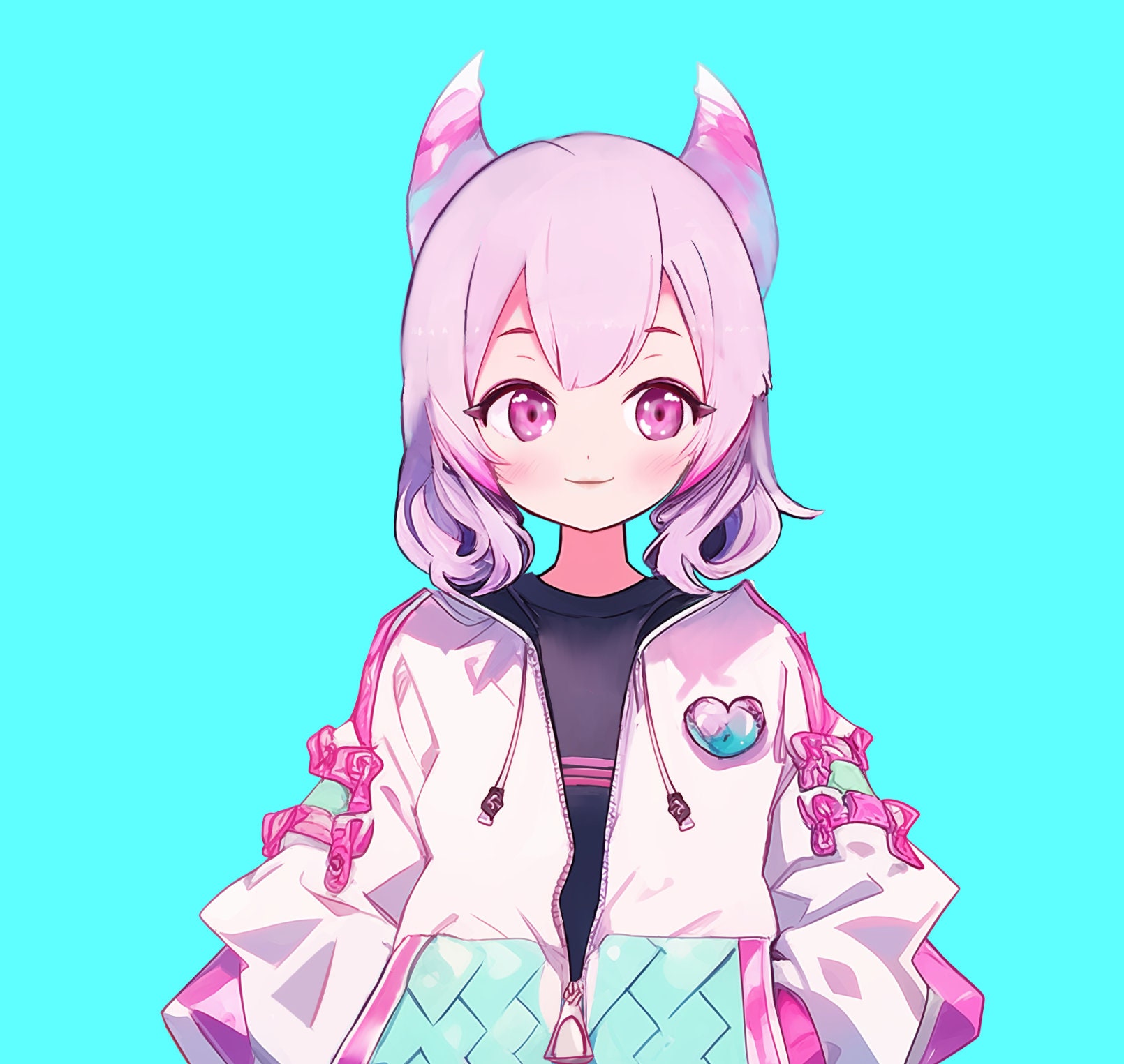 Pink Demon Girl Vtuber 2d Live2d Avatar, bereit zur Verwendung von 3 ...