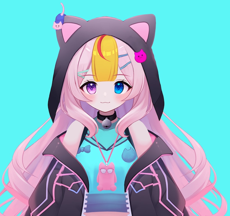 Cat Girl Vtuber Avatar 2d Live 2d With 5 Expressions iPhone Traking for ...