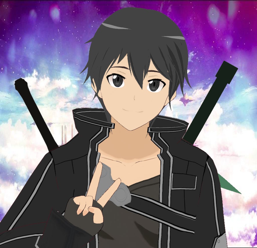 Kirito Avatar Anime Vtuber 3d Avatar Vrchat Vrm - Etsy