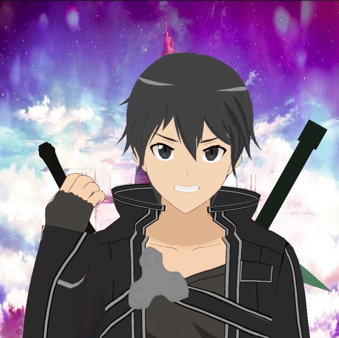 Kirito Avatar Anime Vtuber 3d Avatar Vrchat Vrm - Etsy