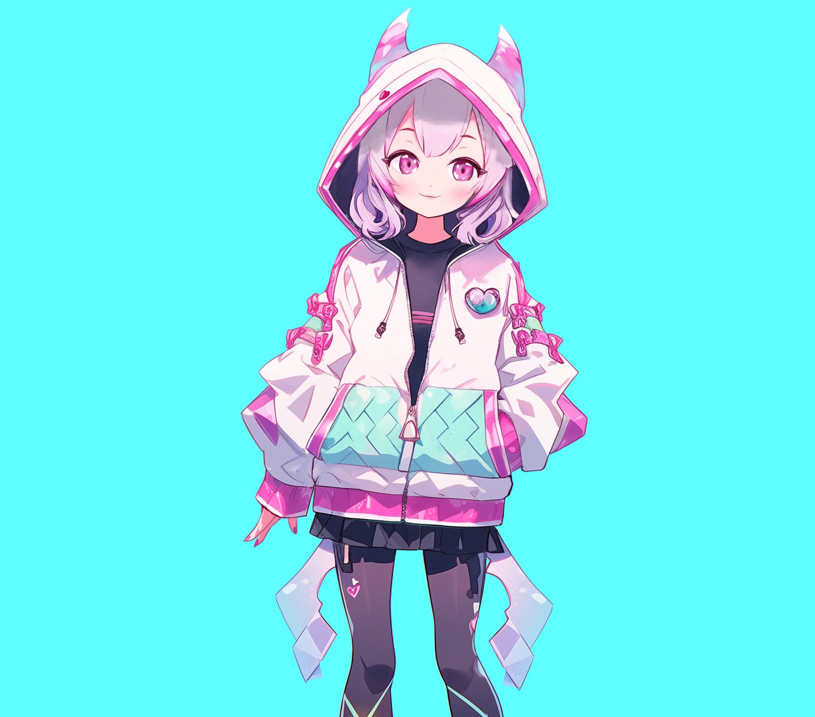 Pink Demon Girl Vtuber 2d Live2d avatar Ready To Use 3 - Etsy México