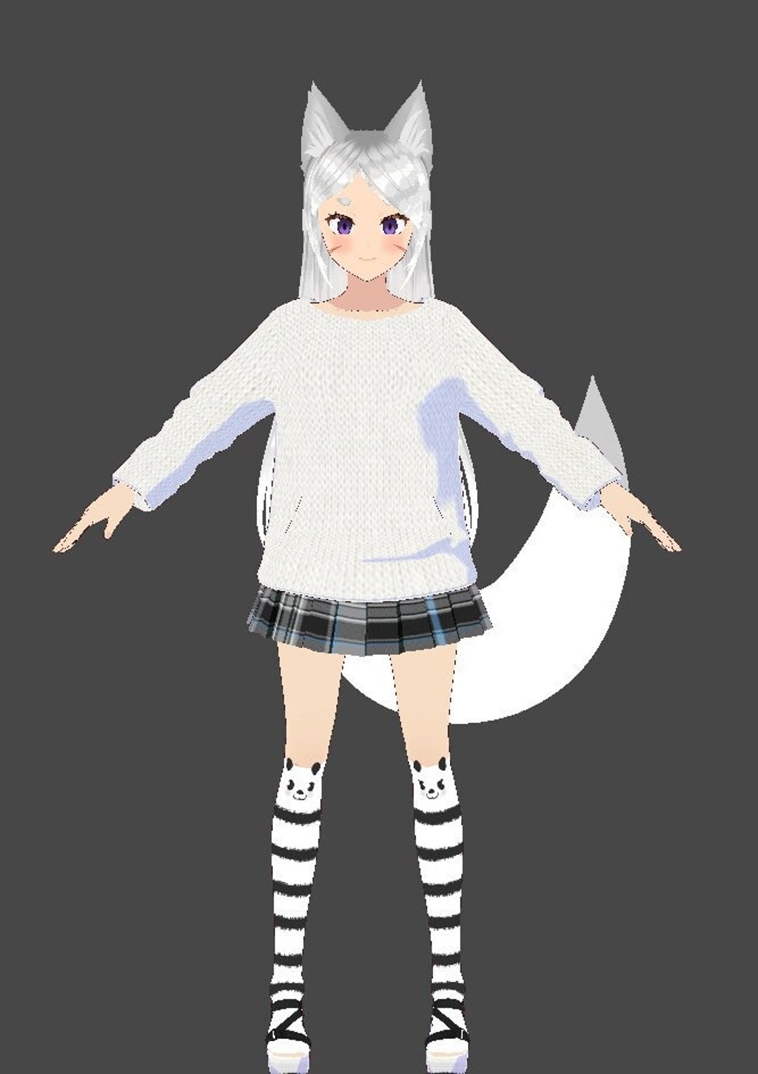 Fox Vtuber Oc Twitch Avatar 3d for Vtubers With 4 Expressions Full Body ...