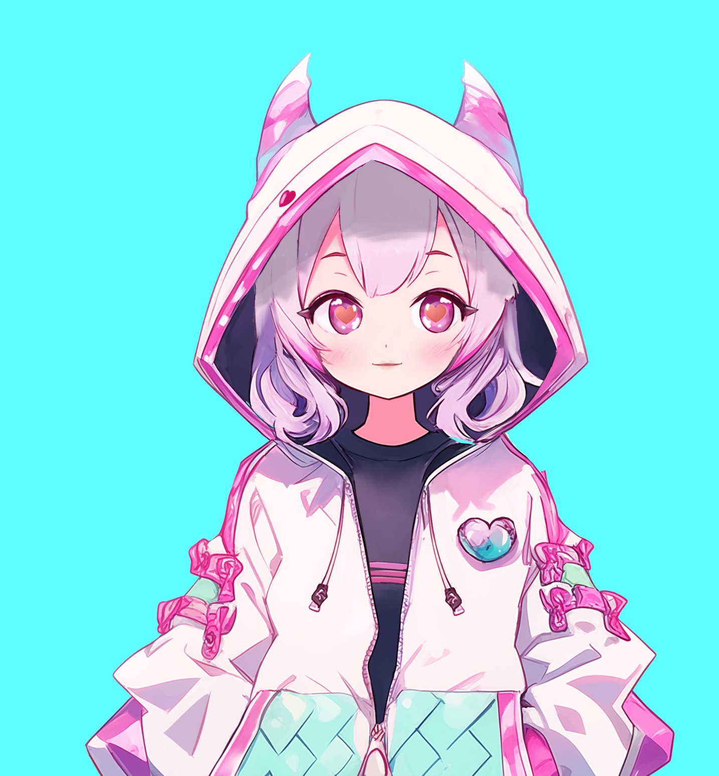 Pink Demon Girl Vtuber 2d Live2d Avatar, bereit zur Verwendung von 3 ...