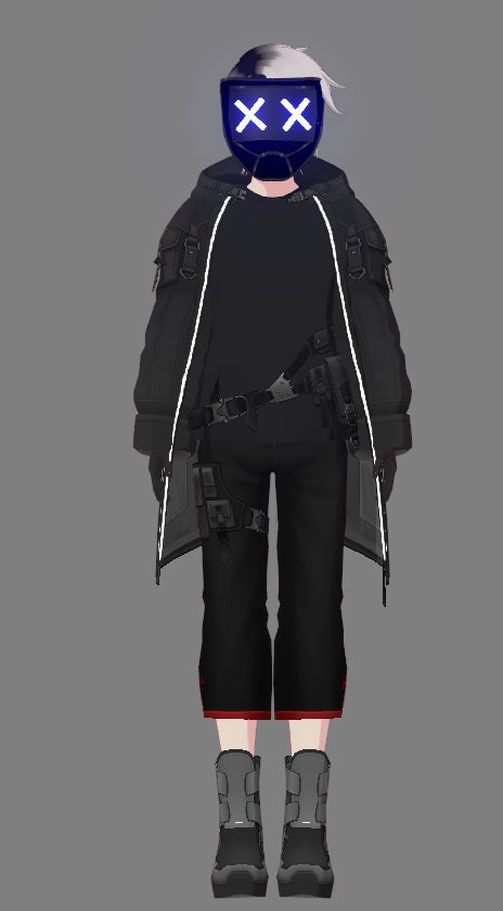 Cyverpunk Avatar Rgb Any Color Vtuber 3d Avatar Commission - Etsy