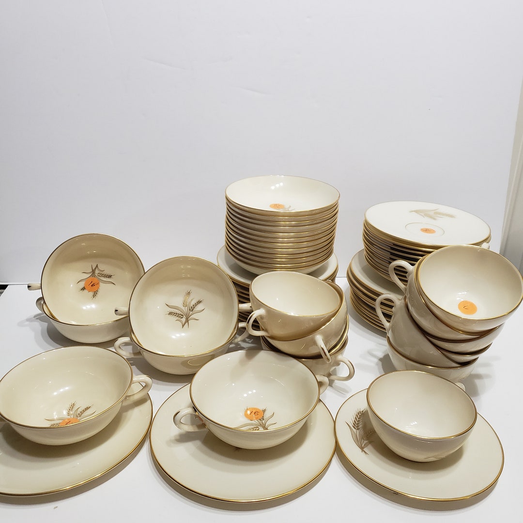 Vintage LENOX Wheat China With Gold Trim - Etsy