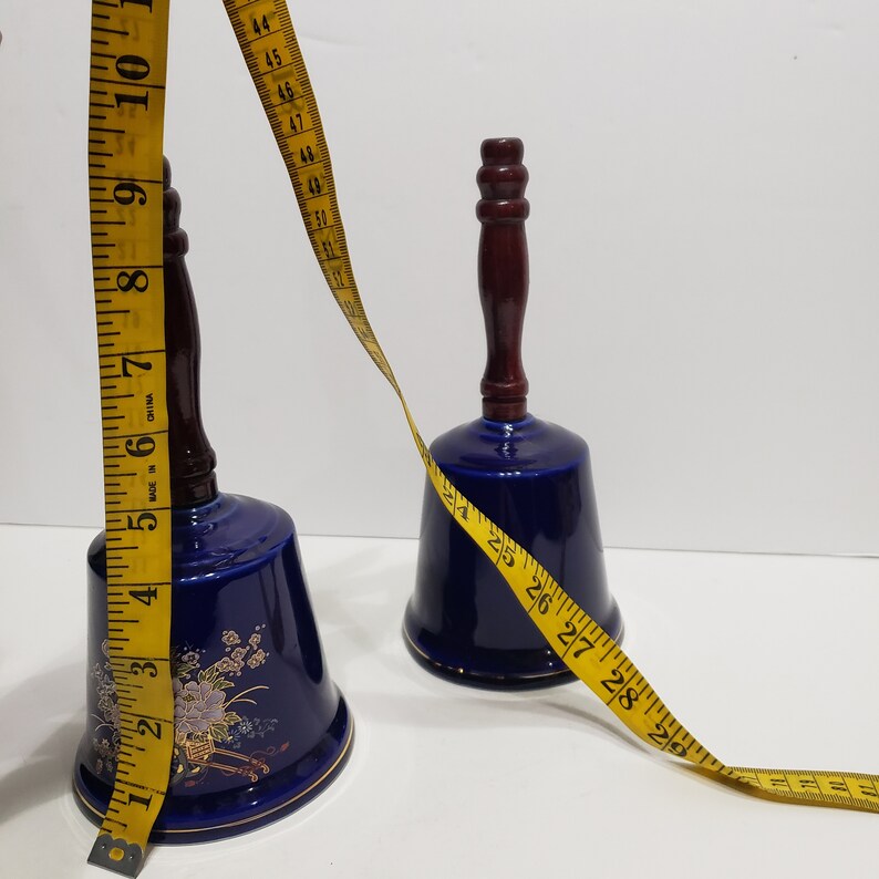 Blue Porcelain Bells Pheasants and Floral Design With Gold Trim - Etsy