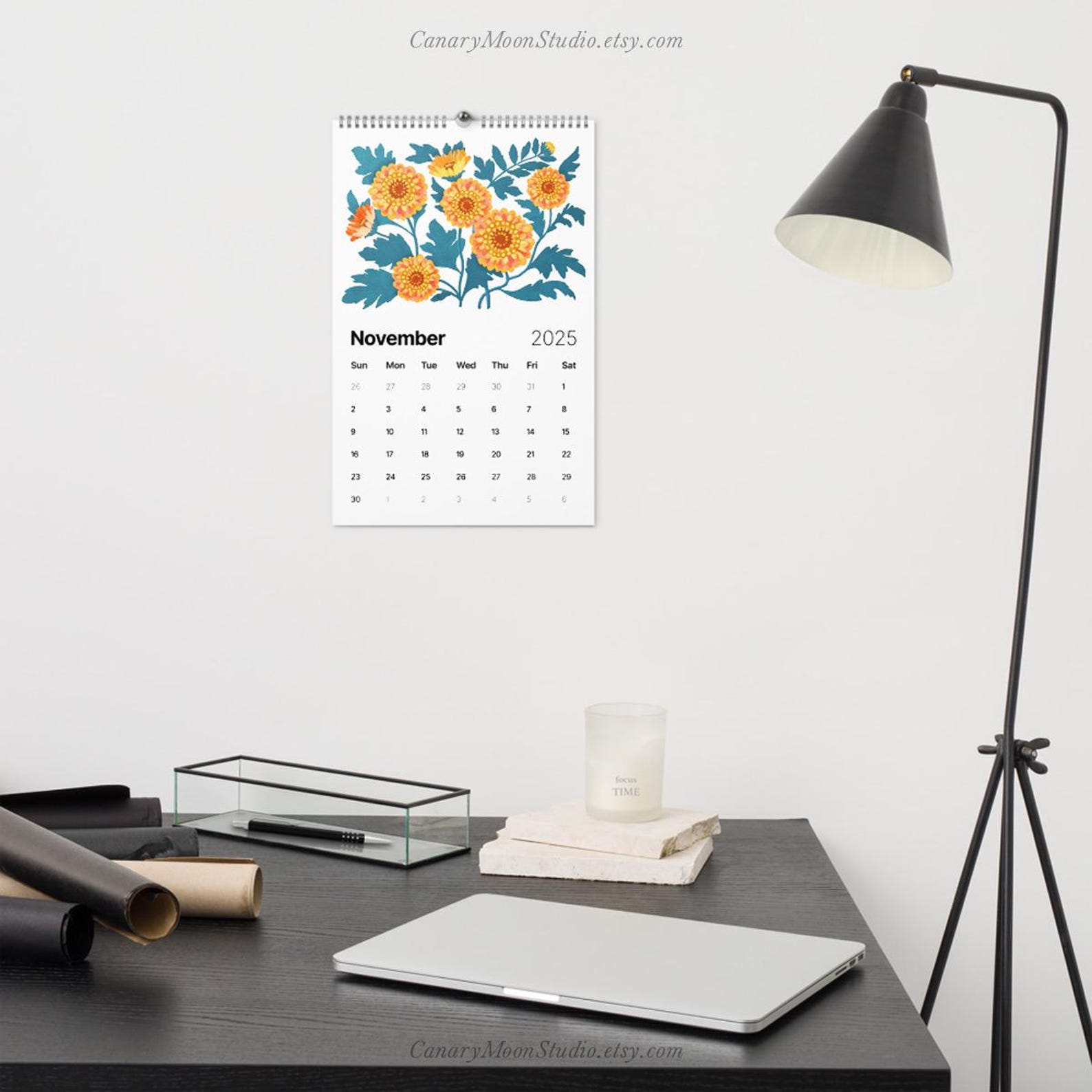 Flora Fables Wall Calendar 2025 With Hand Drawn Illustrations for Each Month, Abstract Flora ...