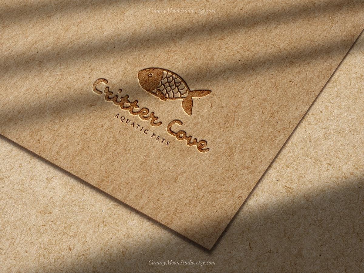 Little Fish Premade Customizable Logo With Hand-drawn Whimsical Fish ...