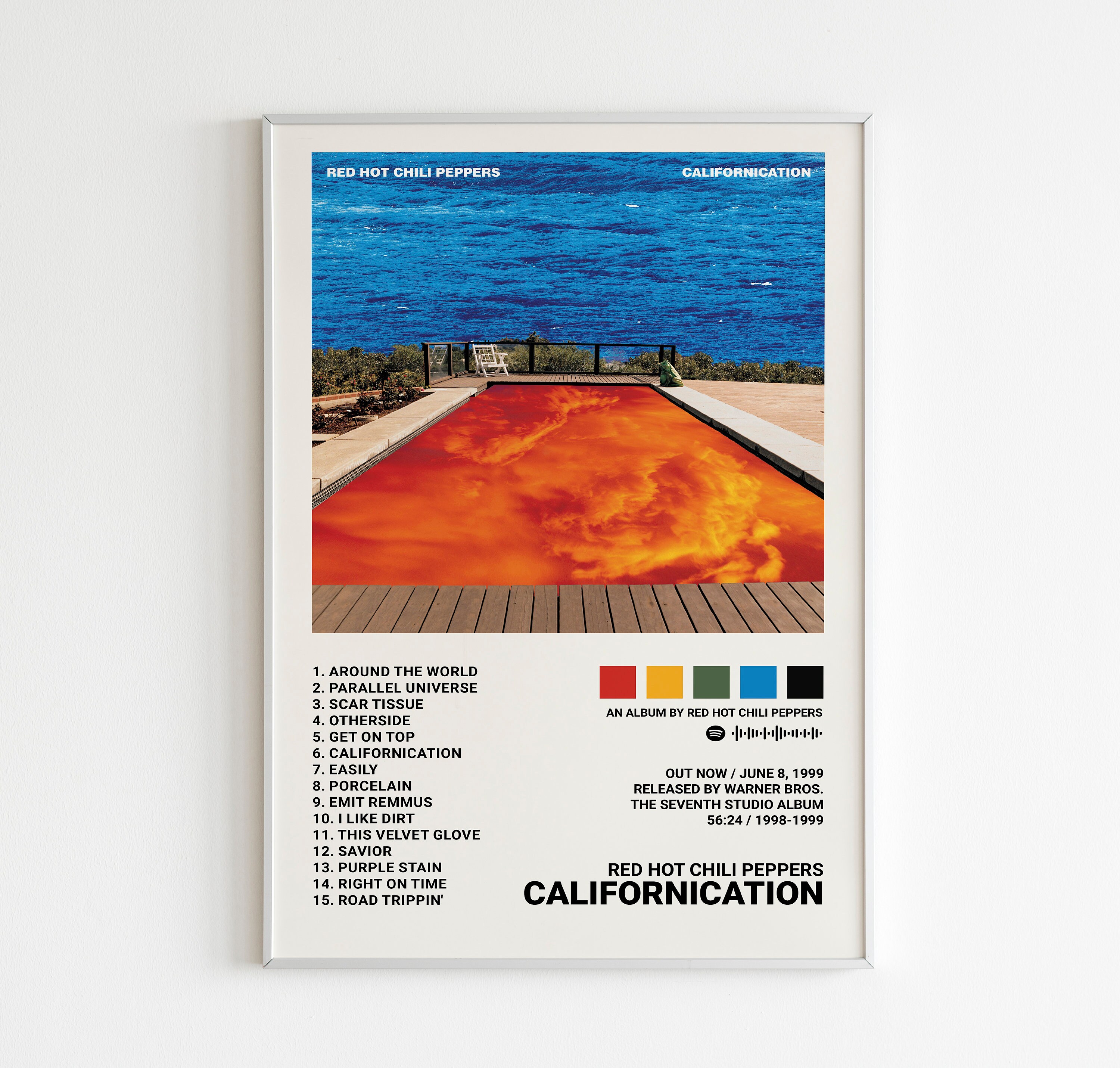 Red Hot Chili Peppers Californication Album Tracklist Poster