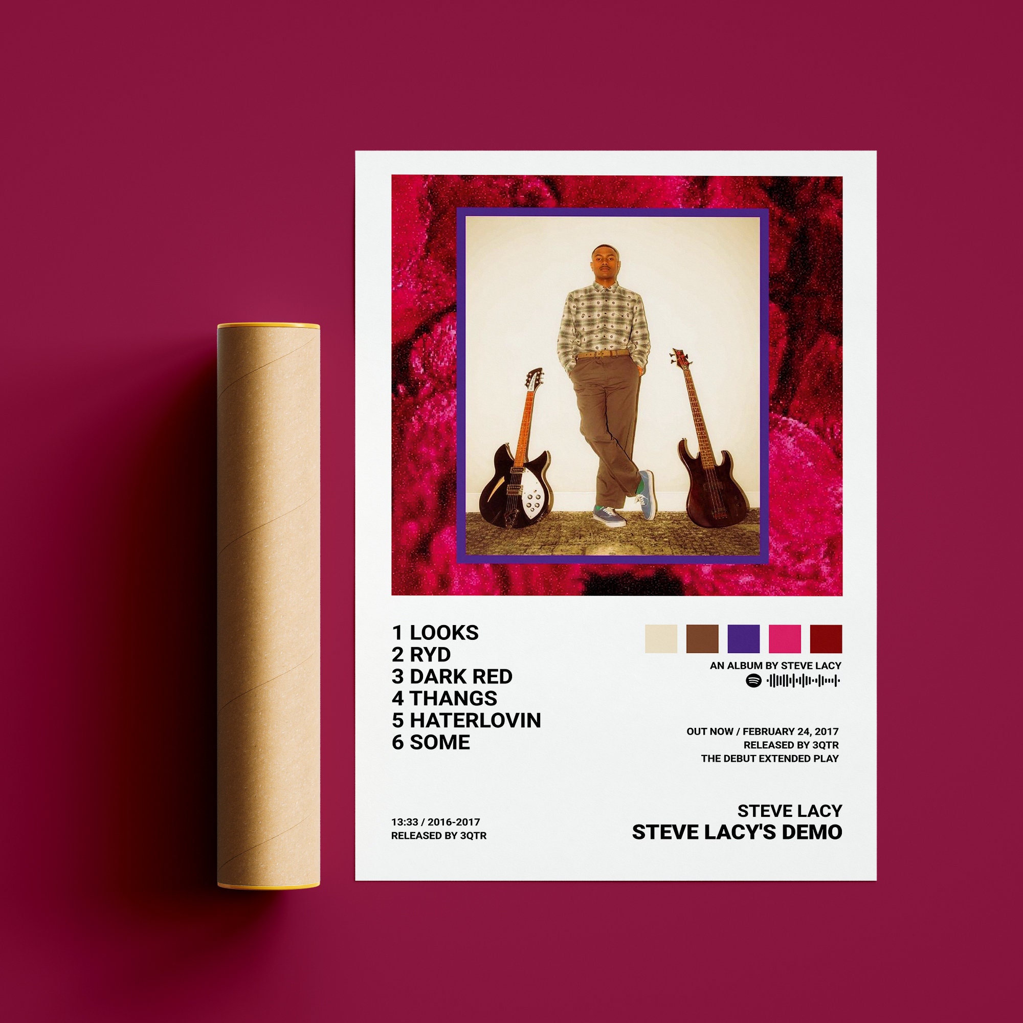 Steve Lacy Poster, Steve Lacys Demo Poster, Tracklist Album Cover Poster