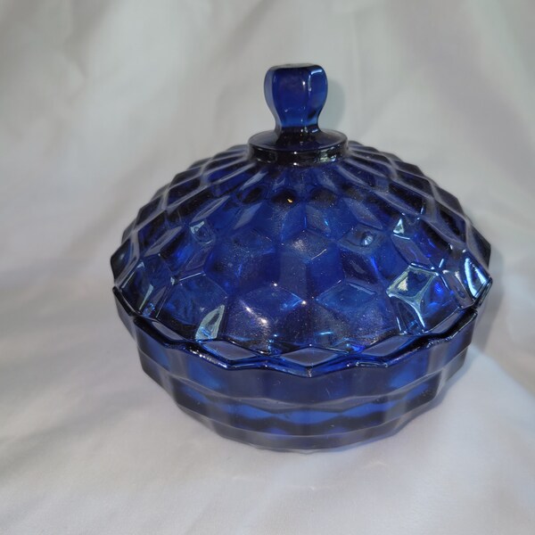 Cobalt Blue Glass Candy Dish - Etsy