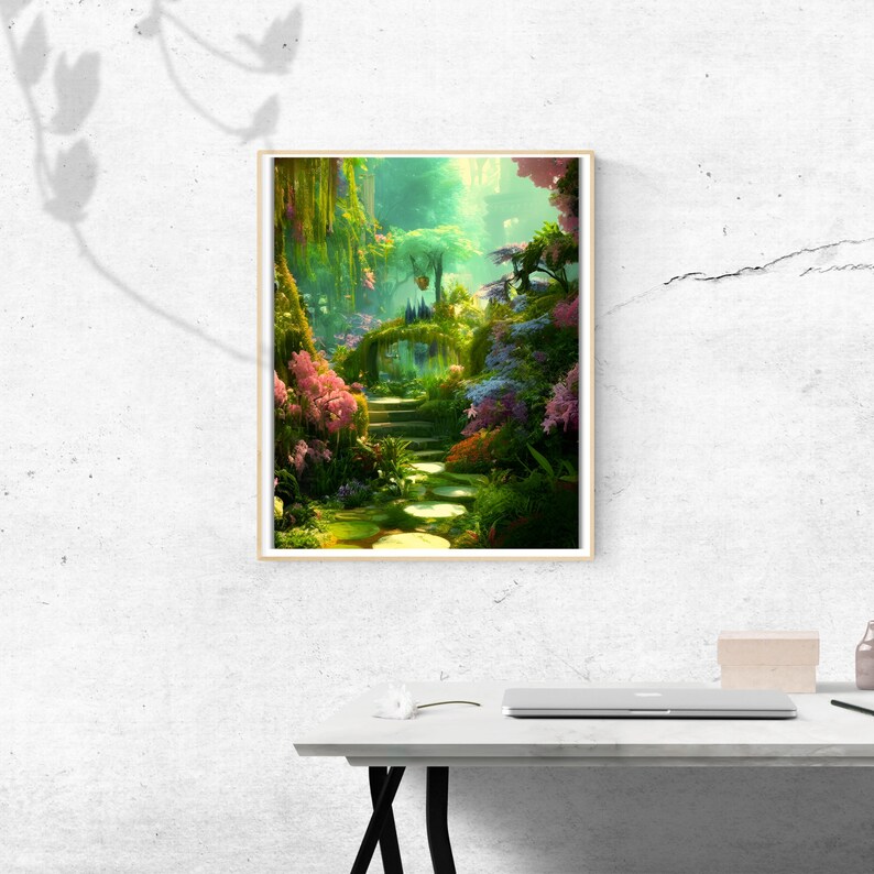 Enchanted Secret Garden: Digital Download Fantasy Landscape Wall Art ...