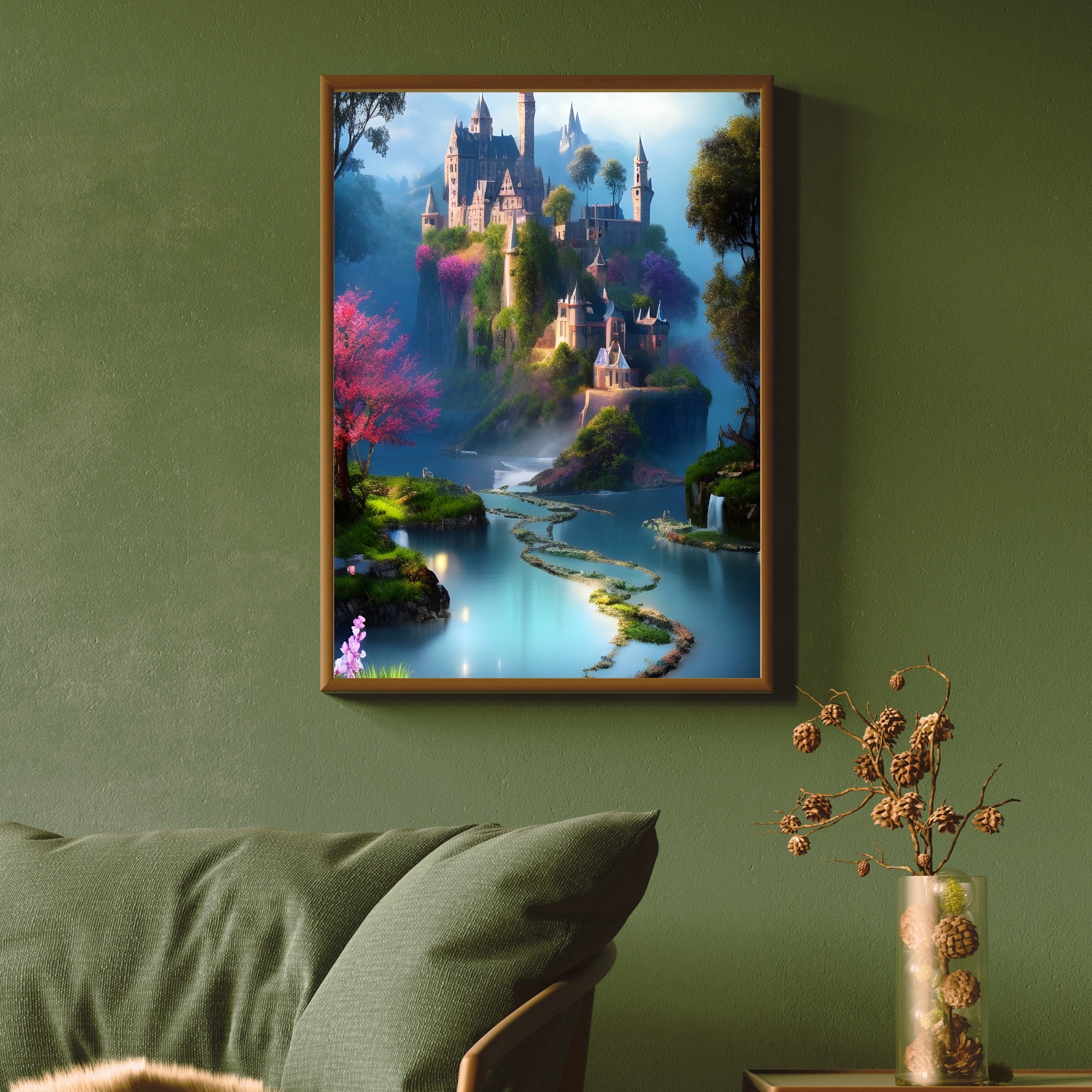 Enchanted Magical Castle: Digital Download Fantasy Landscape Wall Art ...