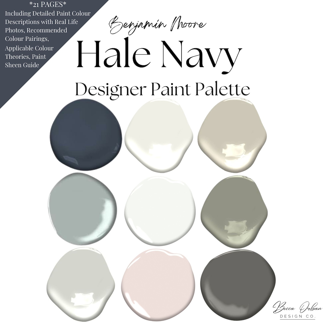 Benjamin Moore Hale Navy Home Paint Colour Palette, Home Paint Palette ...