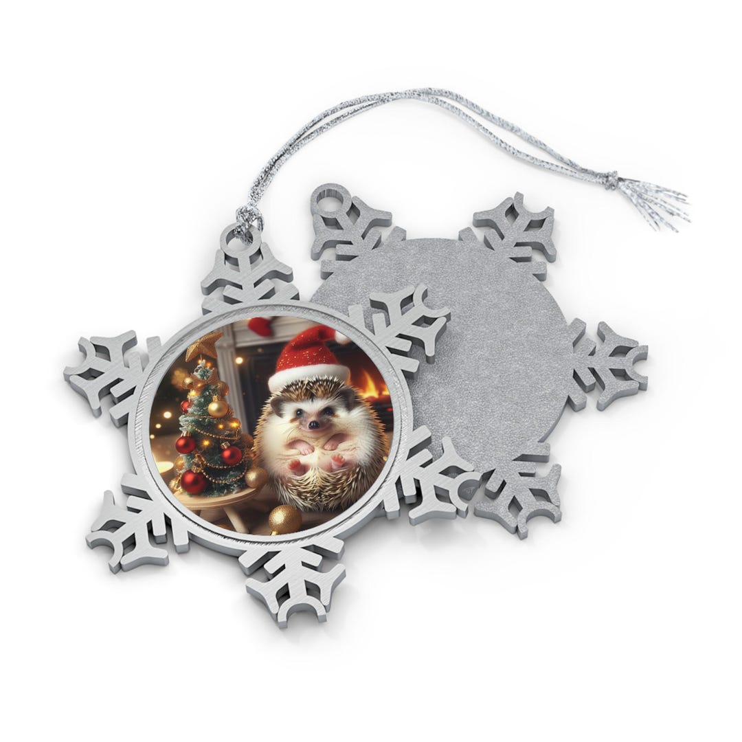 Snowflake Ornament, Hedgehog Christmas Decor, Winter Holiday Tree ...