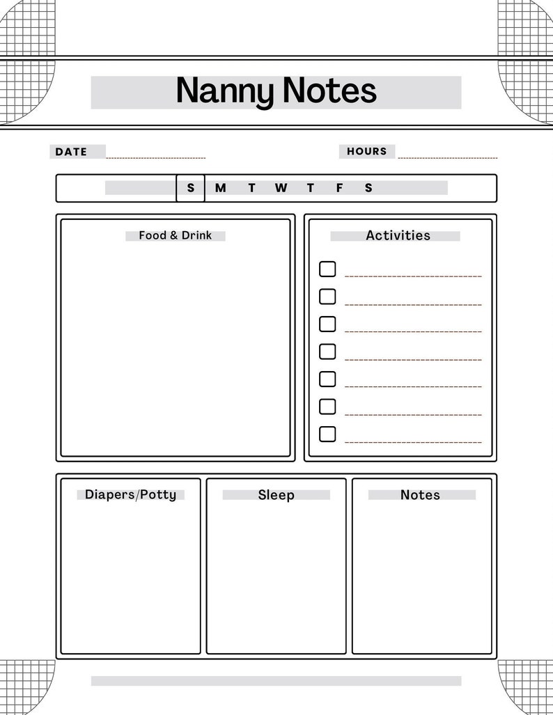 Nanny Notes Printable Daily Childcare Log - Etsy