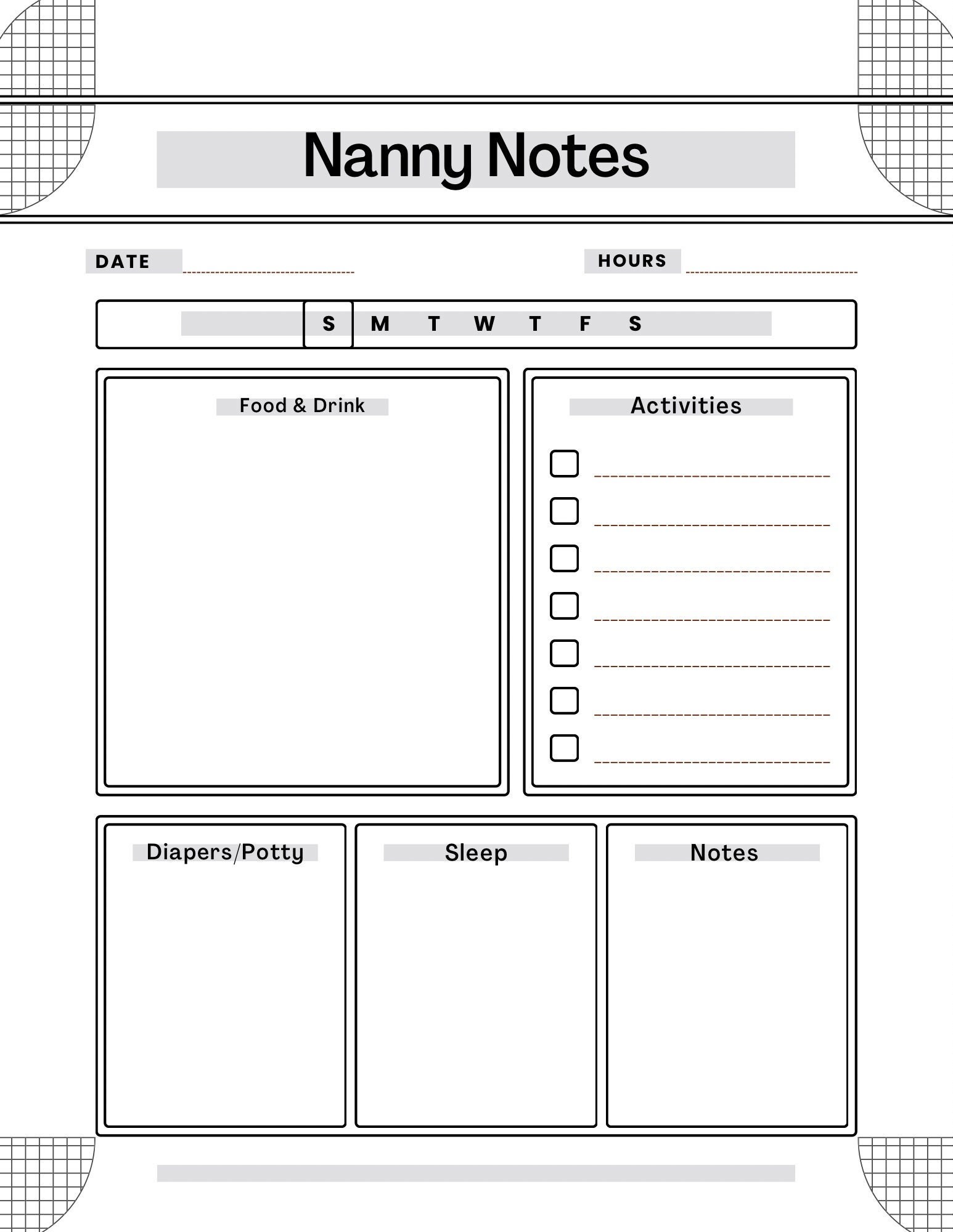 Nanny Notes Printable Daily Childcare Log - Etsy