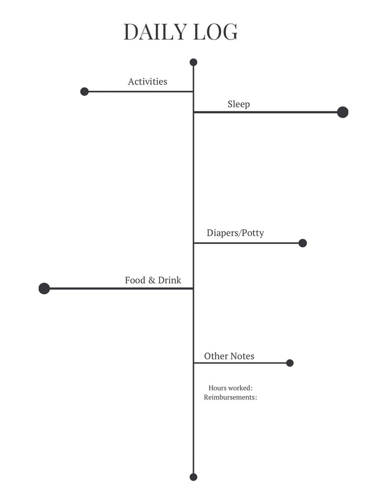 Daily Log Printable Sheet for Nanny, Babysitter, Caregiver - Etsy