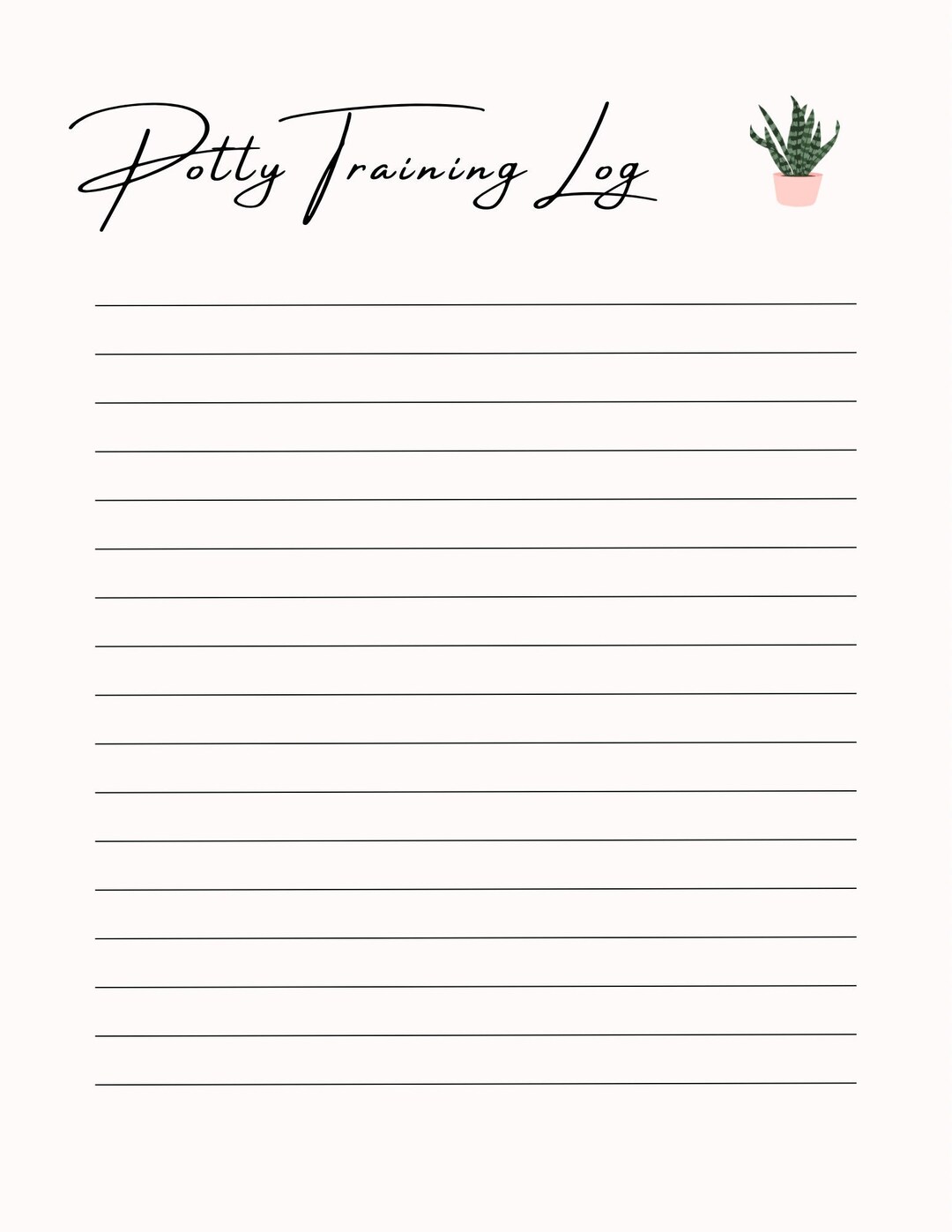 Potty Training Printable Log Sheet - Etsy